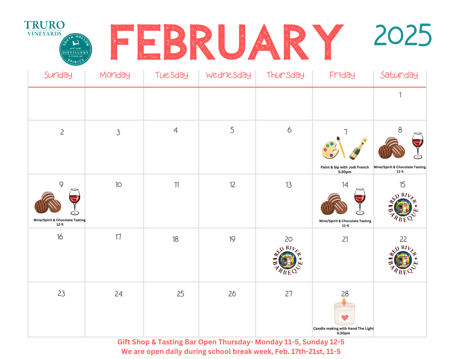 Playful Planner 2025 February Monthly Calendar (2) | Truro Vineyards of ...