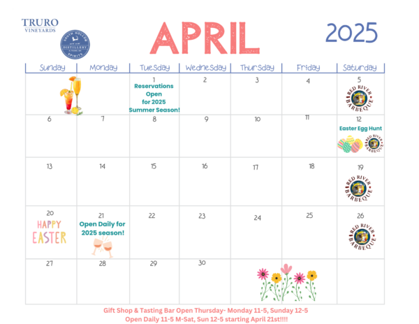 2025 Events Calendar | Truro Vineyards of Cape Cod